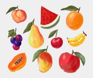 Hand painted fruits illustration collection - Pixcrafter