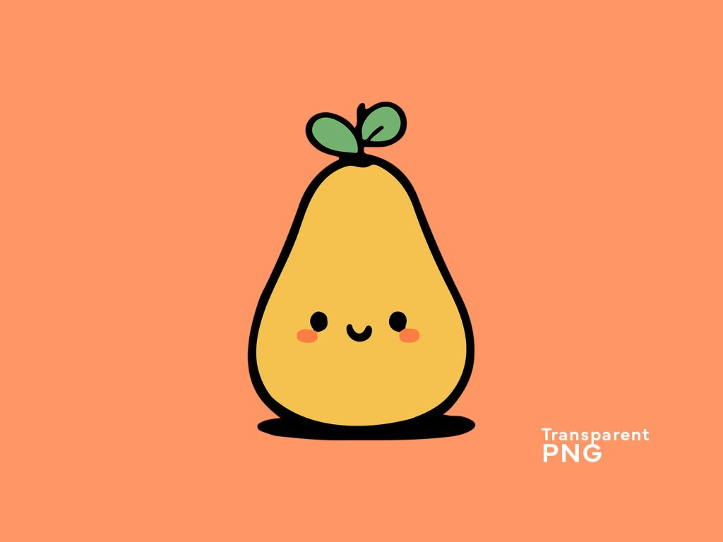 Cute Pear Fruit Vector Illustration - Pixcrafter