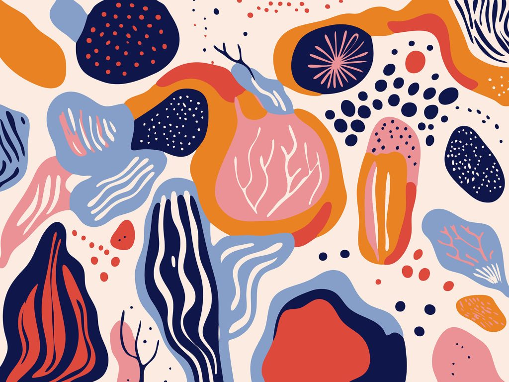 Vector Abstract Organic Shapes Background - Pixcrafter