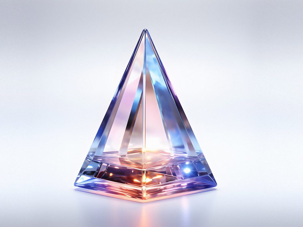 Colorful Holographic Crystal Glass Pyramid - Pixcrafter