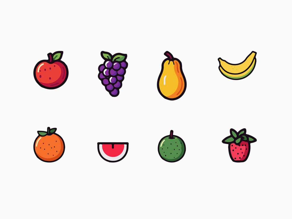 Vector Fruit Icons - Pixcrafter