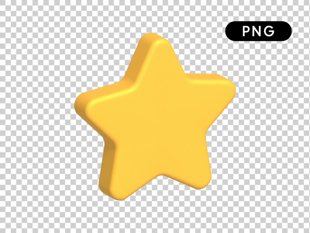 Yellow 3D Star Icon PNG - Pixcrafter