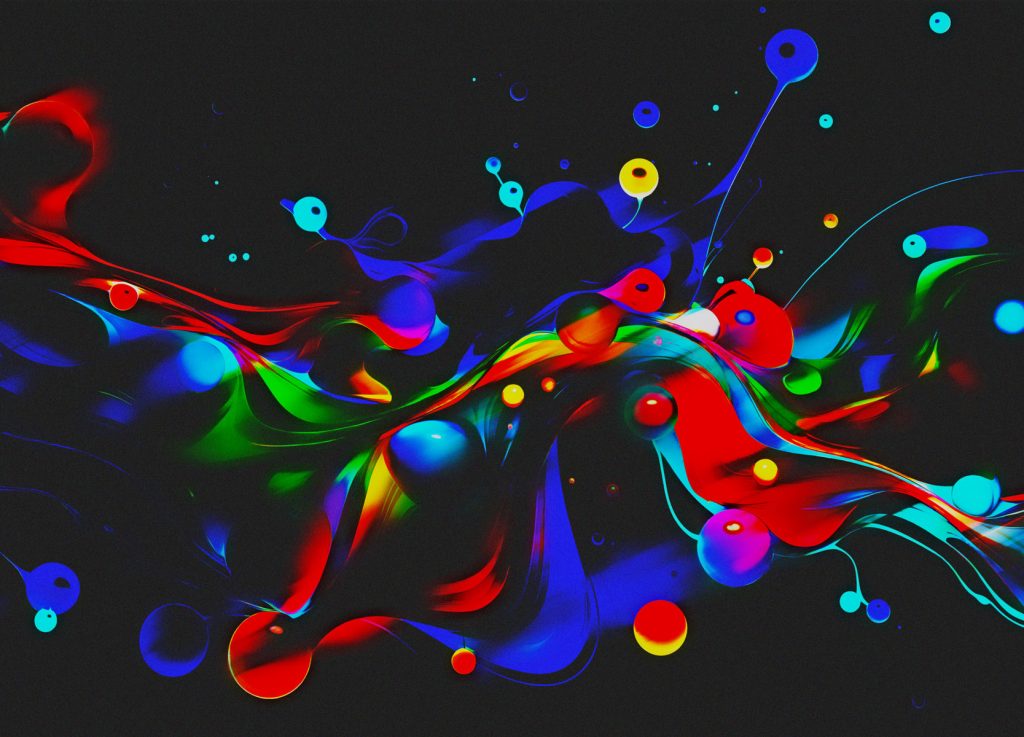 Modern Abstract Creative Colorful Shapes On Dark Background - Pixcrafter