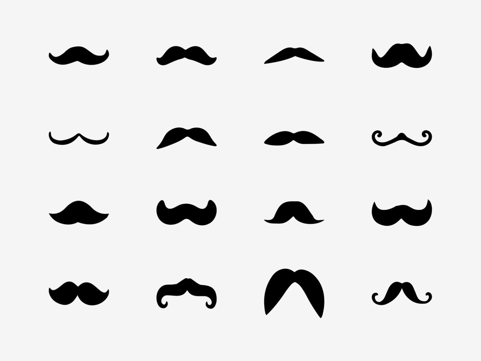Vector Comic Moustache Collection - Pixcrafter
