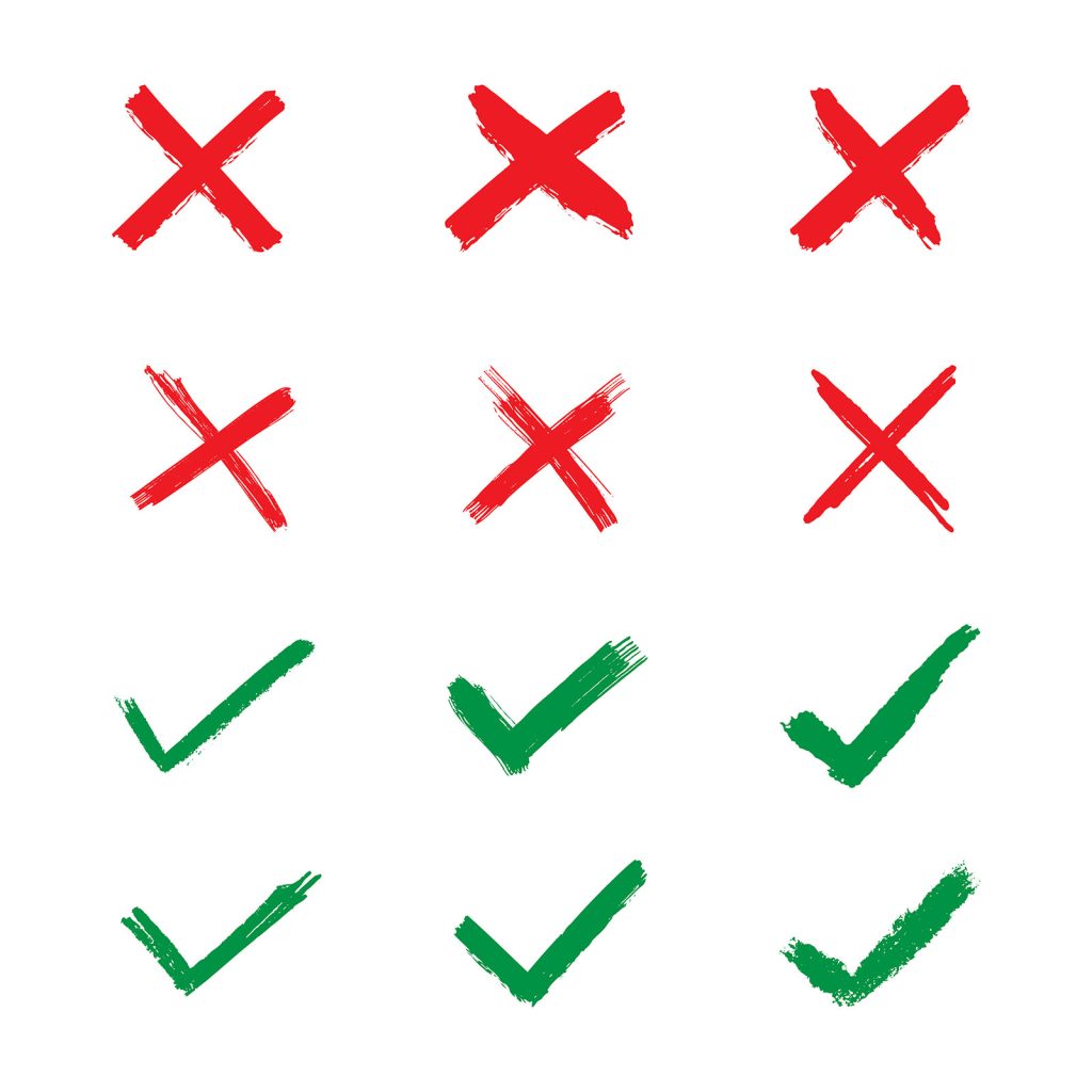 Vector Cross Symbols And Check Marks - Pixcrafter