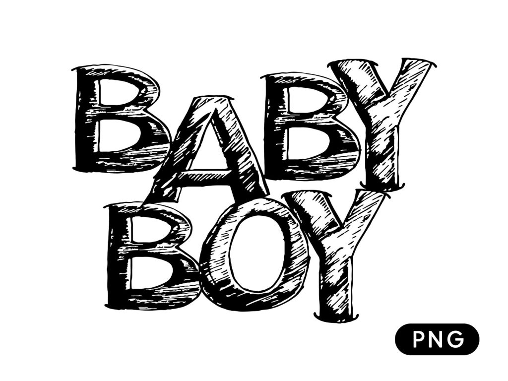 Hand-drawn Style Baby Boy Vector Text - Pixcrafter