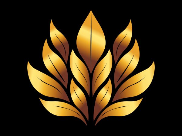 Modern Golden Vector Floral Logo Symbol - Pixcrafter