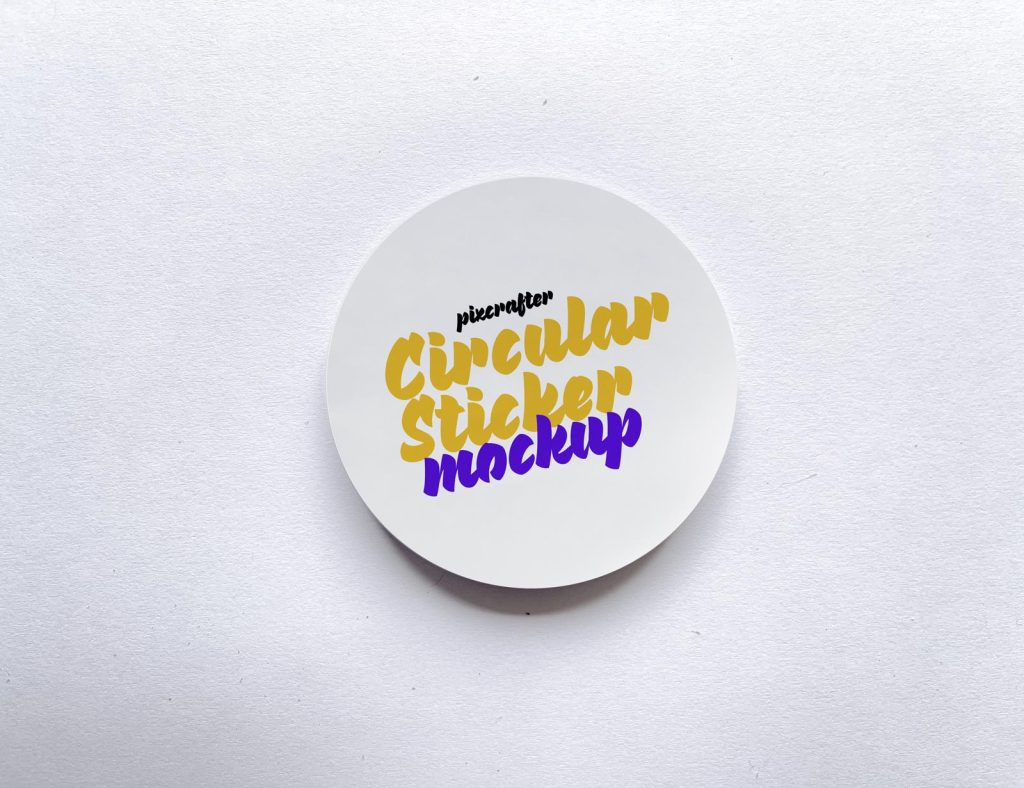 Circular Sticker Mockup - Pixcrafter