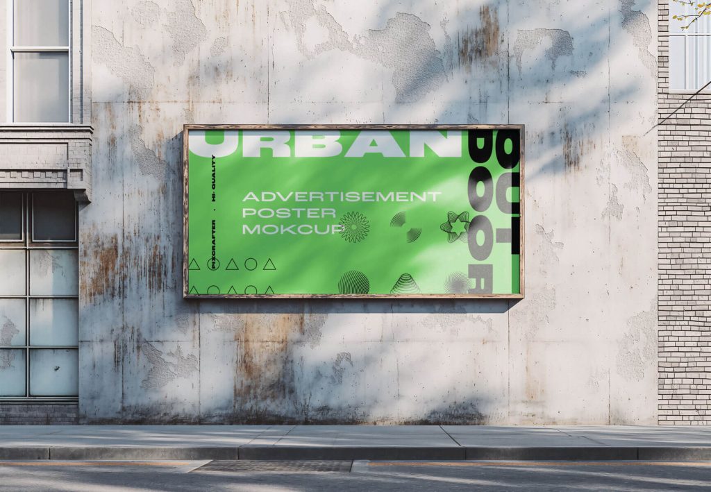 Urban Outdoor Advertising Poster Mockup - Pixcrafter
