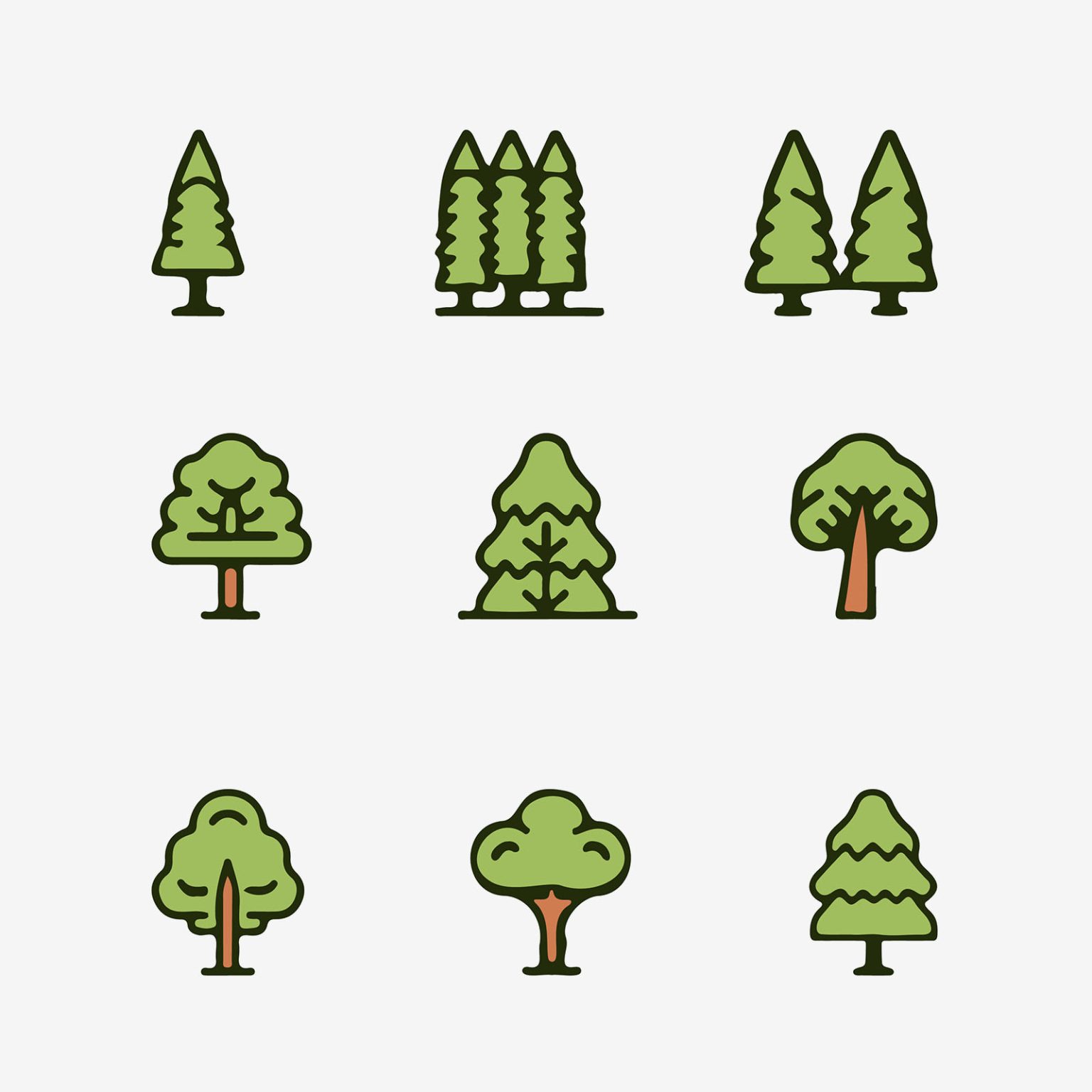 Forest Tree Icons - Pixcrafter